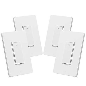 Geeni TAP Smart Wi-Fi Light Switch, No Hub Required, Compatible with Alexa, Google Home, Requires 2.4 GHz Wi-Fi (Smart Light Switch - 4 Pack)