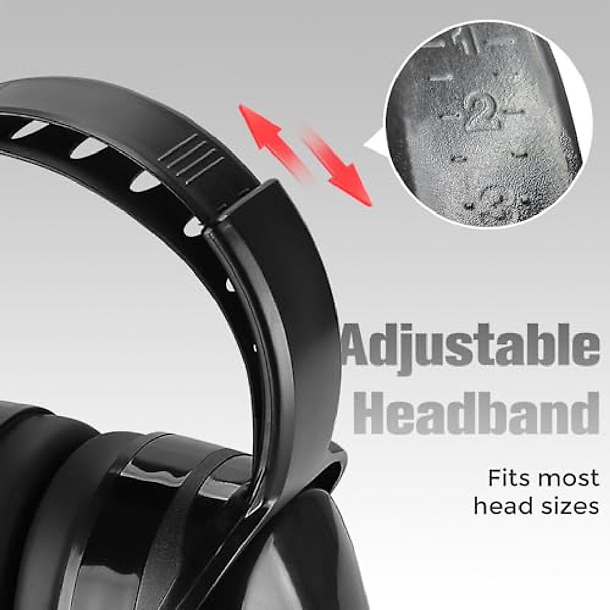 ProCase Noise Reduction Ear Muffs, 29dB NRR Hearing Protection Safety Earmuffs Noise Cancelling Headphones for Shooting Gun Range Mowing Construction, Sound Blocking for Adult Kids Autism -Black