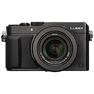 Panasonic Lumix DMC-LX100 Digital Camera, 12.8MP, 3.0-Inch Display, 24-75mm Leica DC Vario-Summilux f/1.7-2.8 Lens, 4K Ultra HD Video, HDMI/USB, Wi-Fi, NFC (Black) - International Version