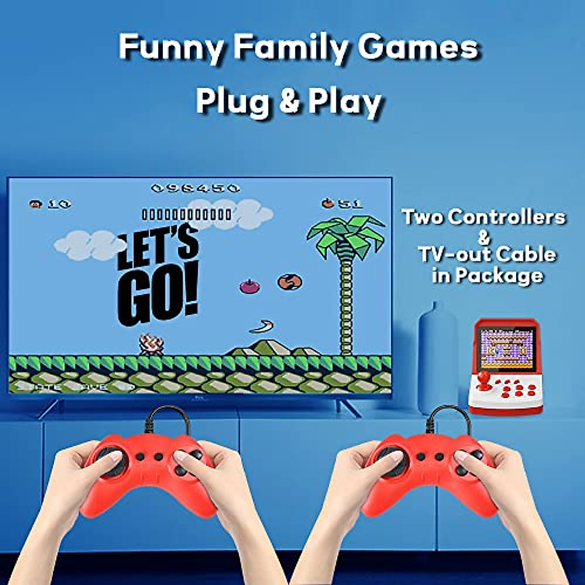 A6 Plus Mini Handheld Game Console 3.5 inch Arcade Style Emulator Portable Games Console Preinstalled Classic FC Games Built-in Rechargeable Battery for Kids Teens Gift 2 Players Red