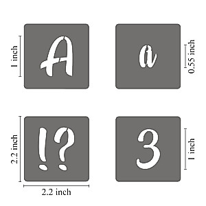 1 Inch Alphabet Letter Stencils - 70 Pack Letter Number Stencil Templates with Signs for Painting on Wood, Reusable Calligraphy Letters and Numbers Stencils for Chalkboard Fabric Wood Signs