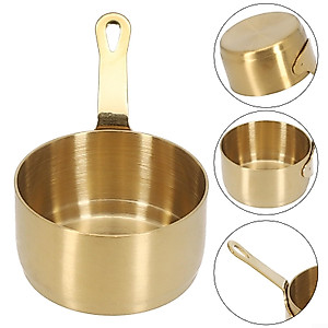 Mini Sauce Pan, Stainless Steel Sauce Pan Chocolate Melting Pot Vinegar Dipping Bowls Barbecue Sauce Bowl Mini Butter Coffee Milk Warmer Pot for Coffee Tea Soup Warming 2PCS (50ML)
