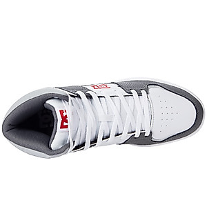 DC Mens Cure Casual High-Top Skate Shoes Sneakers White/Grey/Red 13 D - Medium