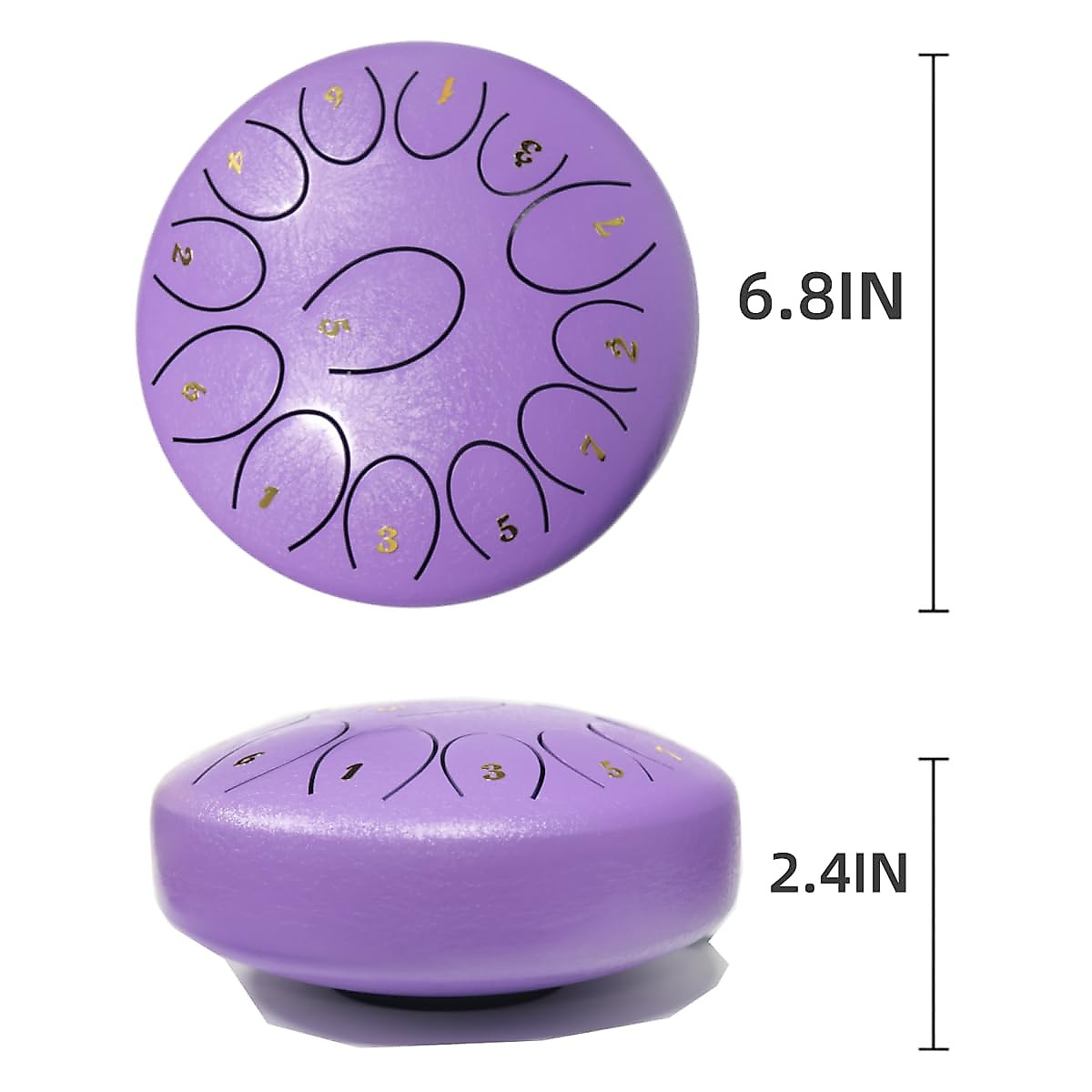 REGIS Alloy Steel Tongue Drum 13 Notes 12 Inches Chakra Tank Drum Steel Percussion Padded Travel Bag and Mallets (lavender, 12 Inches 13 Notes)