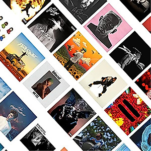 HyeeMiZine 80 Pcs Posters Wall Collage Kit,Big Album Cover Posters,Posters for Room,Music Posters,Rap Posters,Rapper Posters,Wall Posters,Cool Posters for Bedroom,Album Music Posters for Room 6x6 Inch