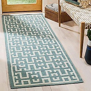 SAFAVIEH Dhurries Collection 8' x 10' Chocolate / Ivory DHU621C Handmade Flatweave Premium Wool Area Rug