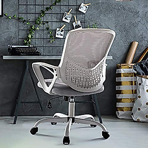 Office Desk Chair, Mid Back Lumbar Support Computer Mesh Task Chair, Grey