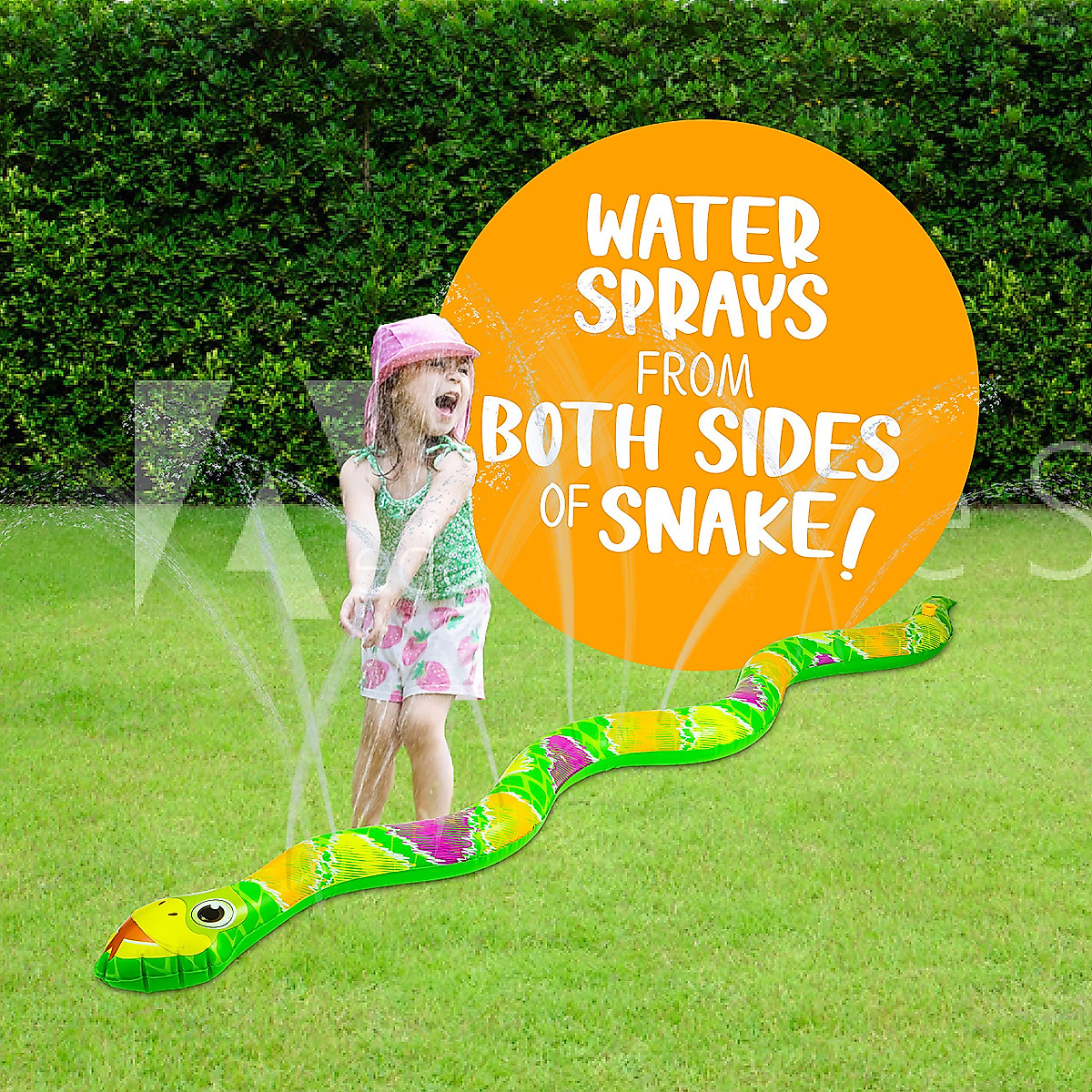 Splashin'kids Outdoor Snake Sprinkler Summer Blast Toddler Water Toys for Children Infants Boys Girls and Kids Perfect Outside Inflatable Water Park for Backyard Fun