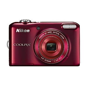 Nikon COOLPIX L28 20.1 MP Digital Camera with 5x Zoom Lens and 3" LCD (Red) (OLD MODEL)