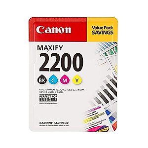 Canon Ink MAXIFY PGI-2200 4 Color Multi Pack Ink Black Cyan Magenta Yellow