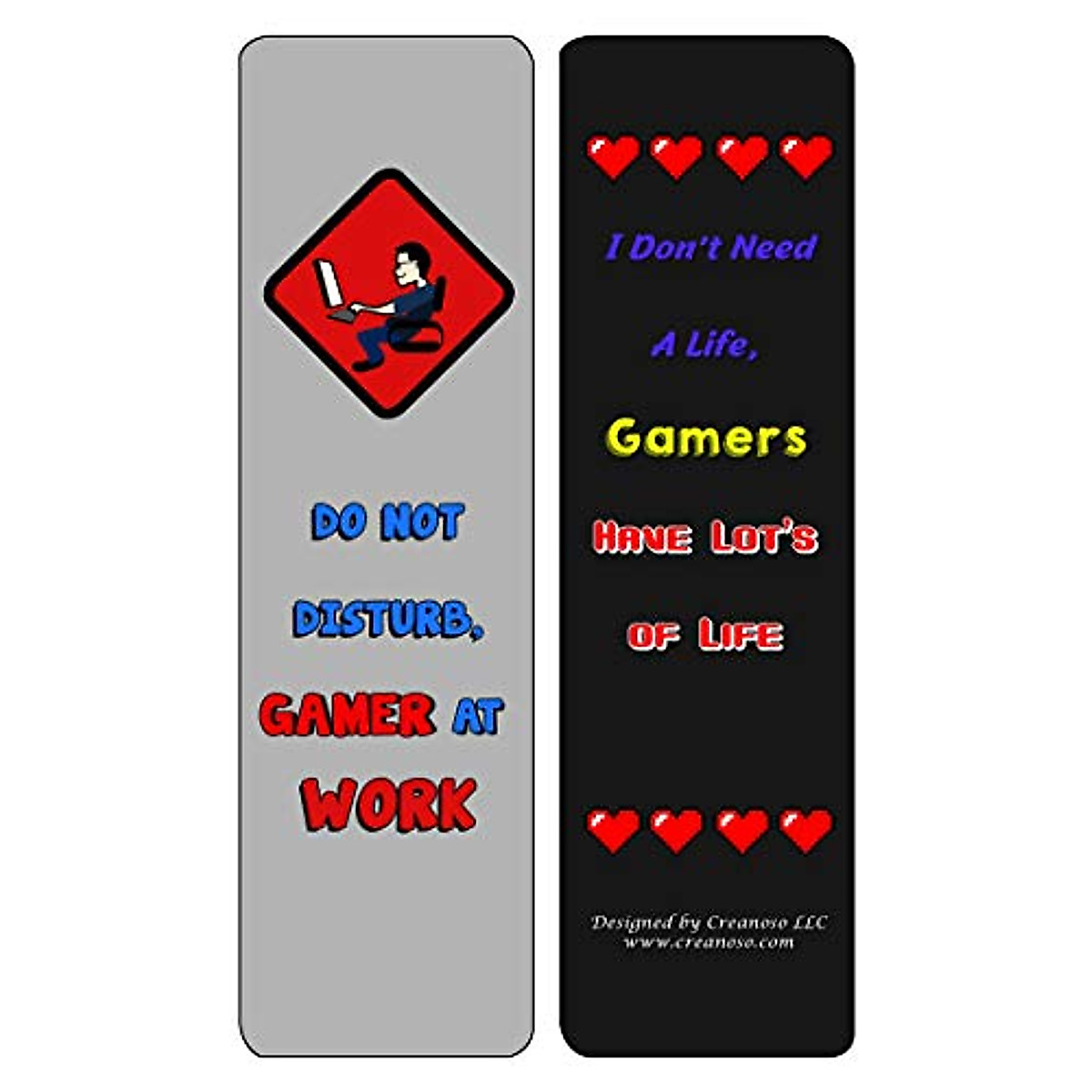 Creanoso Gamer Bookmarks (60-Pack) - Party Favors and Premium Gift Set Ideas for Children, Teens, & Adults – Classroom Teaching Incentives Rewards