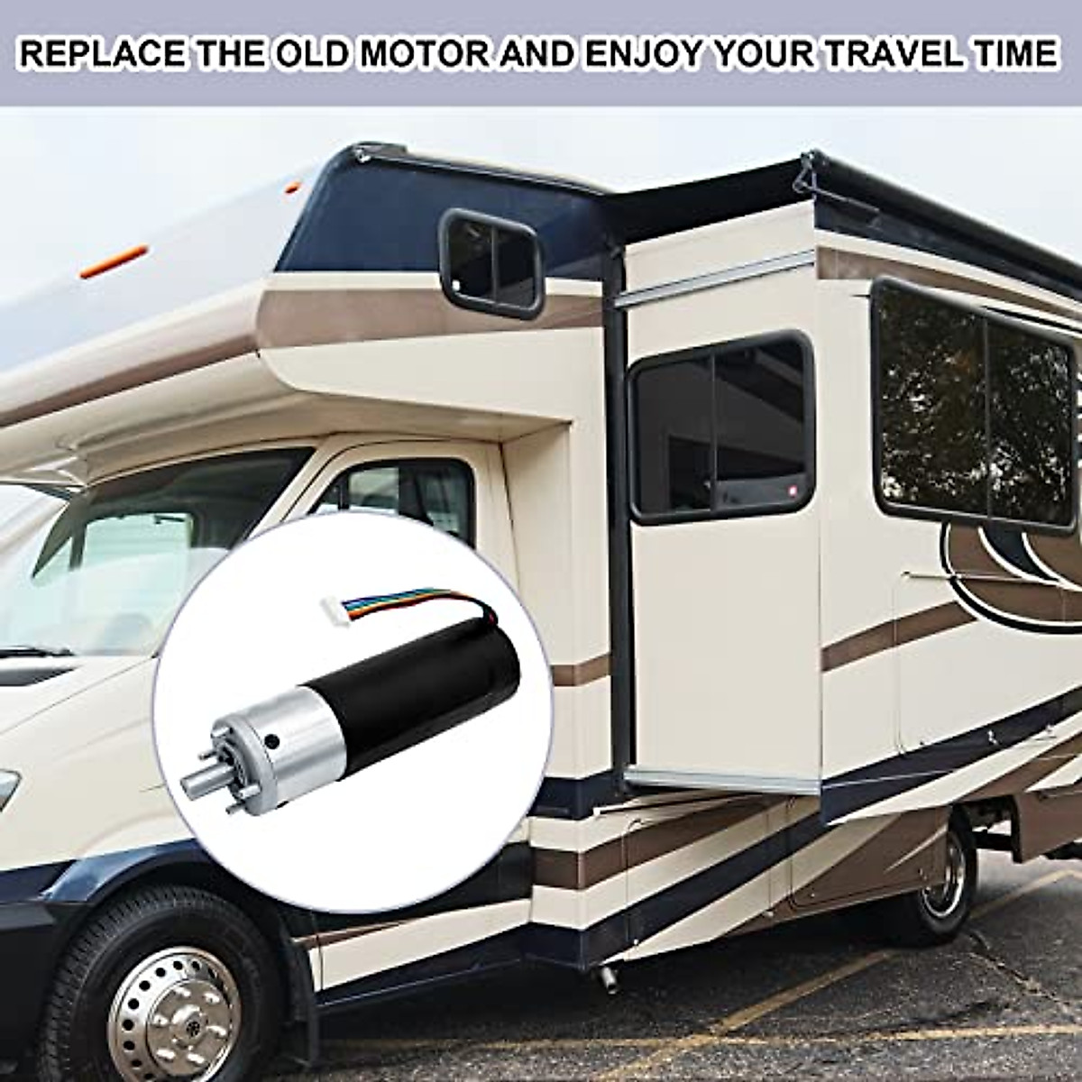 287298, RV in-Wall Slide-Out Motor Compatible with Lippert LCI Schwintek in-Wall Slide System, Motorhome Slide Motor Assembly for Travel Trailer and Camper | 500:1 High Torque Gear Ratio, 12V DC