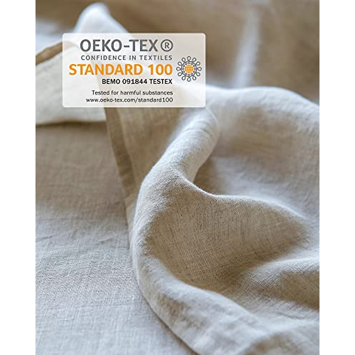 XZ XIFA Linen Duvet Cover, 100% Natural French Flax, Breathable & Durable Textured Bedding, Cooling Duvet Cover Sets 3pcs-1 Duvet Cover and 2 Pillow Shams (King Size, Linen)