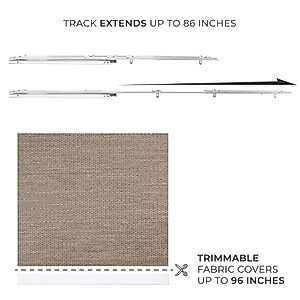 CHICOLOGY Vertical Blinds , Room Divider for Sliding Glass Doors , Temporary Wall , Closet Curtain, Woven Truffle (Natural Woven) W:46-86 x H:Up-to 96 inches