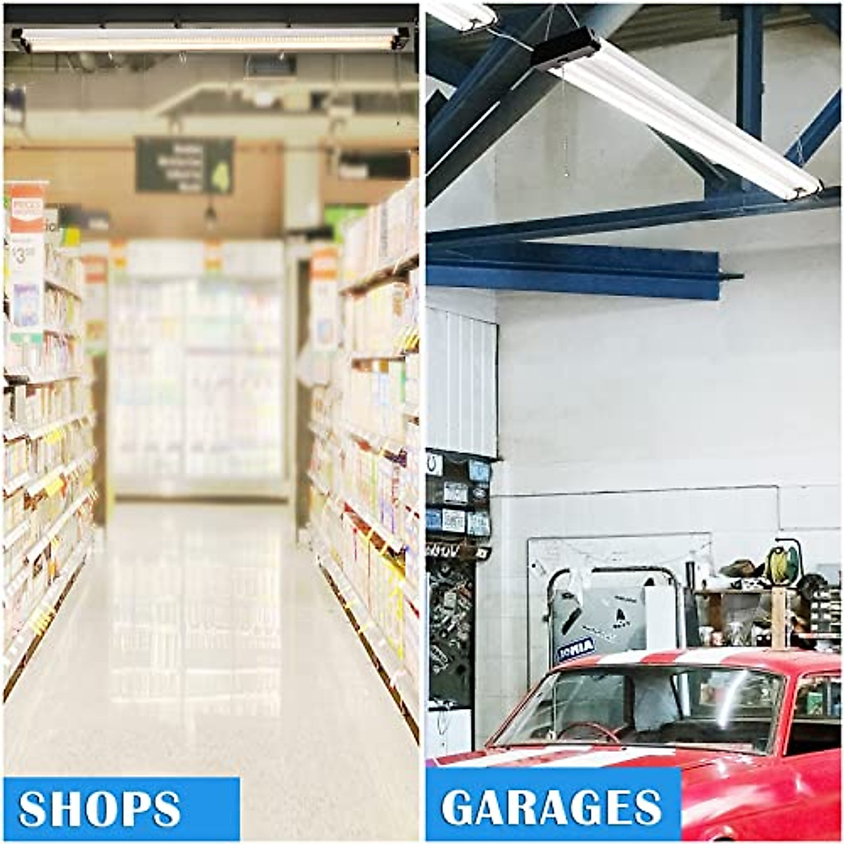 ZJOJO Linkable LED Shop Light for Garage, LED Shop Light 4FT with Pull Chain (ON/Off), 3000K/4000K/5000K, 42W 4800LM Bright LED Shop Lights with 5 Year Warranty for Workshop Office Warehouse-1Pack