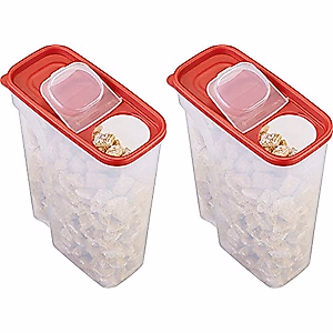 Rubbermaid Flip Top Cereal Keeper, Modular Food Storage Container, BPA-free, 22 Cup, 2 Pack