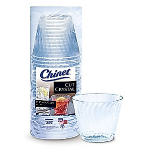 Chinet Cut Crystal Tumblers, 9 Ounce, 25 Count