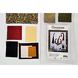Wall Quilt Kit by Rachel's of Greenfield, Gnomes Wall Quilt Kit 13"x15", Beginner Quilt Kit, Christmas Quilt Kit