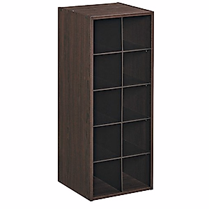 ClosetMaid 1546 Stackable 10-Cube Organizer, Espresso