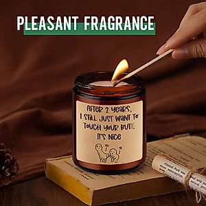 GSPY Scented Candles, 2 Year Anniversary Candle Gifts for Boyfriend, Girlfriend, Women, Men - Cotton Gifts for 2nd Anniversary for Him, Her - 2nd Wedding Anniversary Presents for Wife, Husband