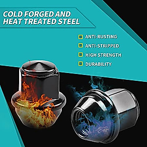 ZOFFI M12x1.5 One-Piece Lug Nuts - Replacement for 2006-2019 Ford Fusion, 2000-2019 Ford Focus, 2001-2019 Ford Escape Factory Wheel - 20pcs Black Closed End M12x1.5 Lug Nuts