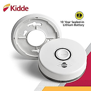 Kidde Smoke Detector, 10-Year Battery, Photoelectric Sensor Wire-Free Interconnect Smoke Alarm, Voice Alert, White, 2 Count