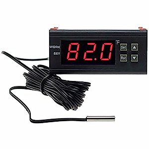 bayite DC 12V Fahrenheit Digital Temperature Controller 10A 1 Relay with Sensor