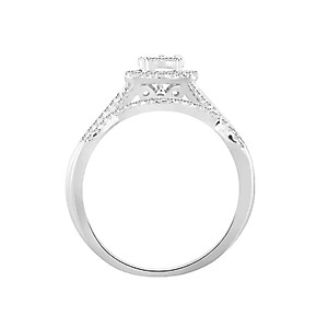 Eternal Bliss 1/4 cttw Round Natural Diamond Ladies Engagement Wedding Bridal Set in 10K Gold (white-gold, 8)