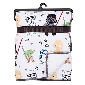 Lambs & Ivy Star Wars Classic Fleece Baby Blanket - Yoda/Darth Vader/R2-D2/C-3PO