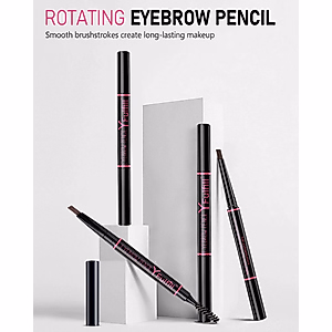 Yfulfill Grey Eyebrow Pencil for Older Women, Gray Eyebrow Pencil for Older Women Waterproof, Eye Brow Pencils for Women Grey, Eyebrow Pen for Gray Hair