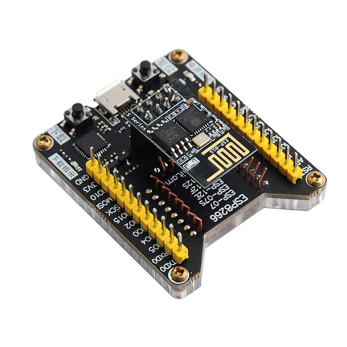 Stemedu ESP8266 Test Board Code Burner Flash Downloader ESP8266 ESP-01S Serial WiFi Wireless Transceiver Module for Fixture Board (Pack of 5pcs)