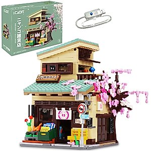 MISINI Japanese Kitty`s Grocery Building Block Building Set, 921/pcs MOC CADA C66015W Street View Series House, Modular House Building Block Model Set for Teenagers and Adults