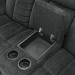 Lexicon Huddart Fabric Double Manual Reclining Loveseat, 79.5" W, Charcoal Gray