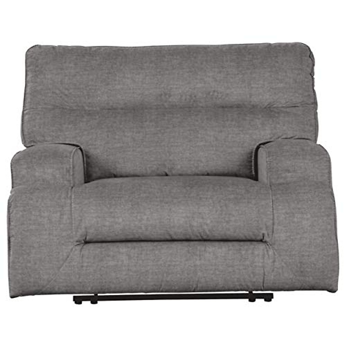 Signature Design by Ashley Coombs Contemporary Wide Seat Manual Pull Tab Recliner, Gray