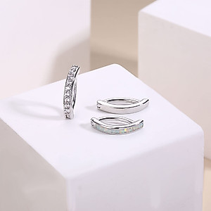 Jstyle 3Pcs 14G Clicker Belly Button Ring for Women Gold 316L Surgical Steel Rings Cute CZ Opal Small Hoop Simple Reverse Navel Body Piercing Jewelry Silver Tone