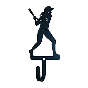 5.75 Inch Softball Woman/Girl Wall Hook Small