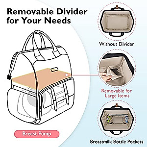 mommore Breast Pump Backpack for Spectra S1,S2 Medela Diaper Bag Backpack for Working Moms with 15.6 inch Laptop Sleeve, Black