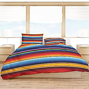 Twin Comforter Covers Sets Colorful Mexican 4 Piece Duvet Cover Set Lightweight Microfiber Soft Bedding Set for Adult Teen, Red Orange Blue Tribe Ethnic