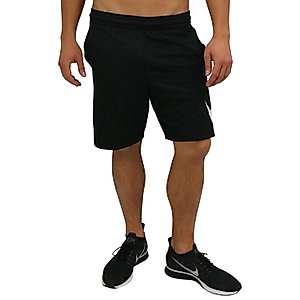 NIKE Men's HBR Basketball Shorts, Black/Black/White, Medium