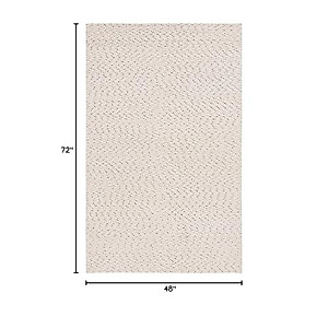 SAFAVIEH Natura Collection Area Rug - 4' x 6', Ivory, Handmade Textured Wool, Ideal for The Living Room, Bedroom, Dining Room (NAT621A-4)