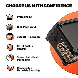 COCCINK 21XL 22XL Ink Cartridge Replacement for HP Ink 21 22 XL for Deskjet F4180 F2210 D1560 D1530 D1420 D1520 3915 3930 PSC 1410 Officejet 4315 J3680 Combo Pack (1 Black 1 Tri-Color)