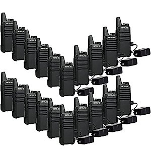 Retevis RT22 Walkie Talkies Mini, Rechargeable Two Way Radio Long Range, 2 Way Radio Small, Portable VOX, for Business Commercial Work School Church Restaurant (20 Pack,Black)