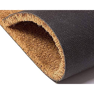 Coir Doormat Front Door Mat New Home Closing Housewarming Gift Welcome 4 Leaf Clover Shamrock St Patrick's Day (30" x 18" Standard)