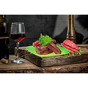 Bruntmor 10" Ceramic Appetizer Plates, Serving Platter, Set of 6, Square Multi-Color Simple Modern Ceramic Salad, Dessert Plates, Christmas Dinner Plates Set, Christmas Dinnerware