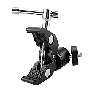 SLOW DOLPHIN Photography Super Clamp w/1/4'' and 3/8'' Thread Clip for DSLR,Cameras, Light Stand , Rods,Lights, Umbrellas, Hooks, Shelves, Cross Bars (2PCS)