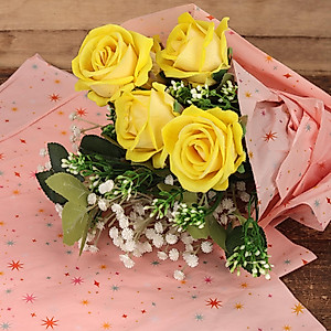 30 Sheets Star Tissue Paper, 19.68x13.78in Pink Wrapping Tissue Paper Colorful Star Pattern Decorative Gift Wrapping Paper Sheets for Christmas Wedding Birthday Party Crafts Packing