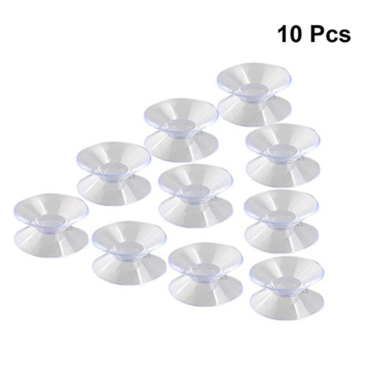 EXCEART 10Pcs Suction Cup 30mm Double Sided Suction Cups Dual Sided Sucker Pads for Glass Plastic for Bathroom Living Room Kitchen (Transparent)