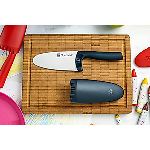 ZWILLING Twinny Stainless Steel Children's Chef's Knife, 10cm, Rounded Blade, Child-Friendly Design, Plastic Handle, Blue