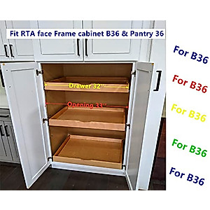 32'' Width Pull Out Drawer Wood Pull Out Tray Roll Out Drawer Box, Closet Organizer Cabinet Slide Out Shelve, W/ Ball Bearing Sliding Rails Wood Spacer - DIY (Fit Face Frame Cabinet B36 and Pantry36)