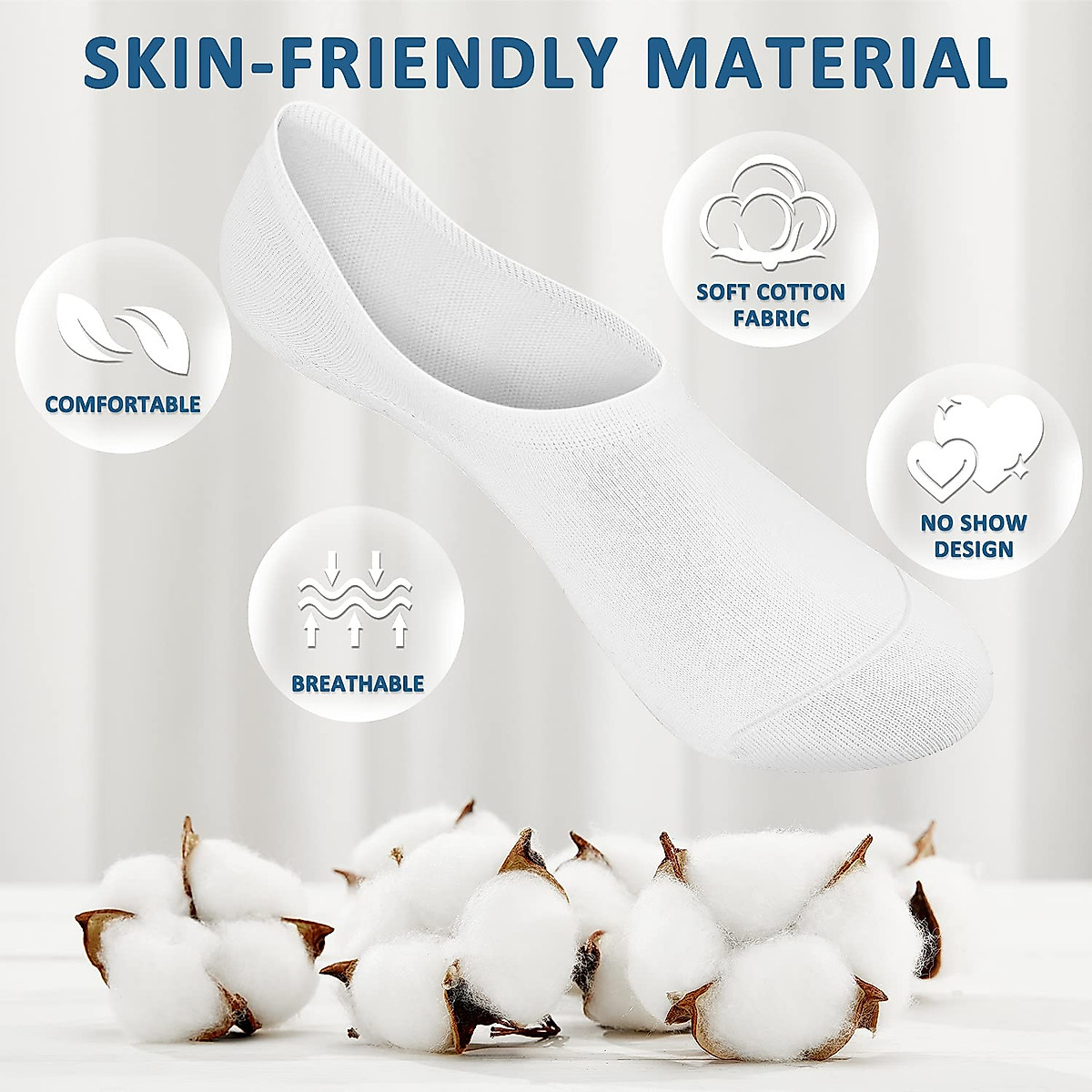 Ordenado Women's 9 Pairs Casual Thin No Show Socks Non Slip Flat Boat Line